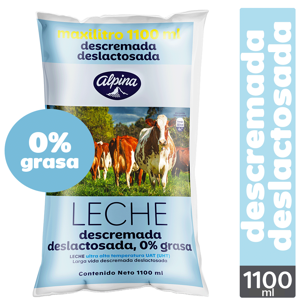 Leche deslactosada descremada Alpina x 1.1Lt - Jumbo Colombia